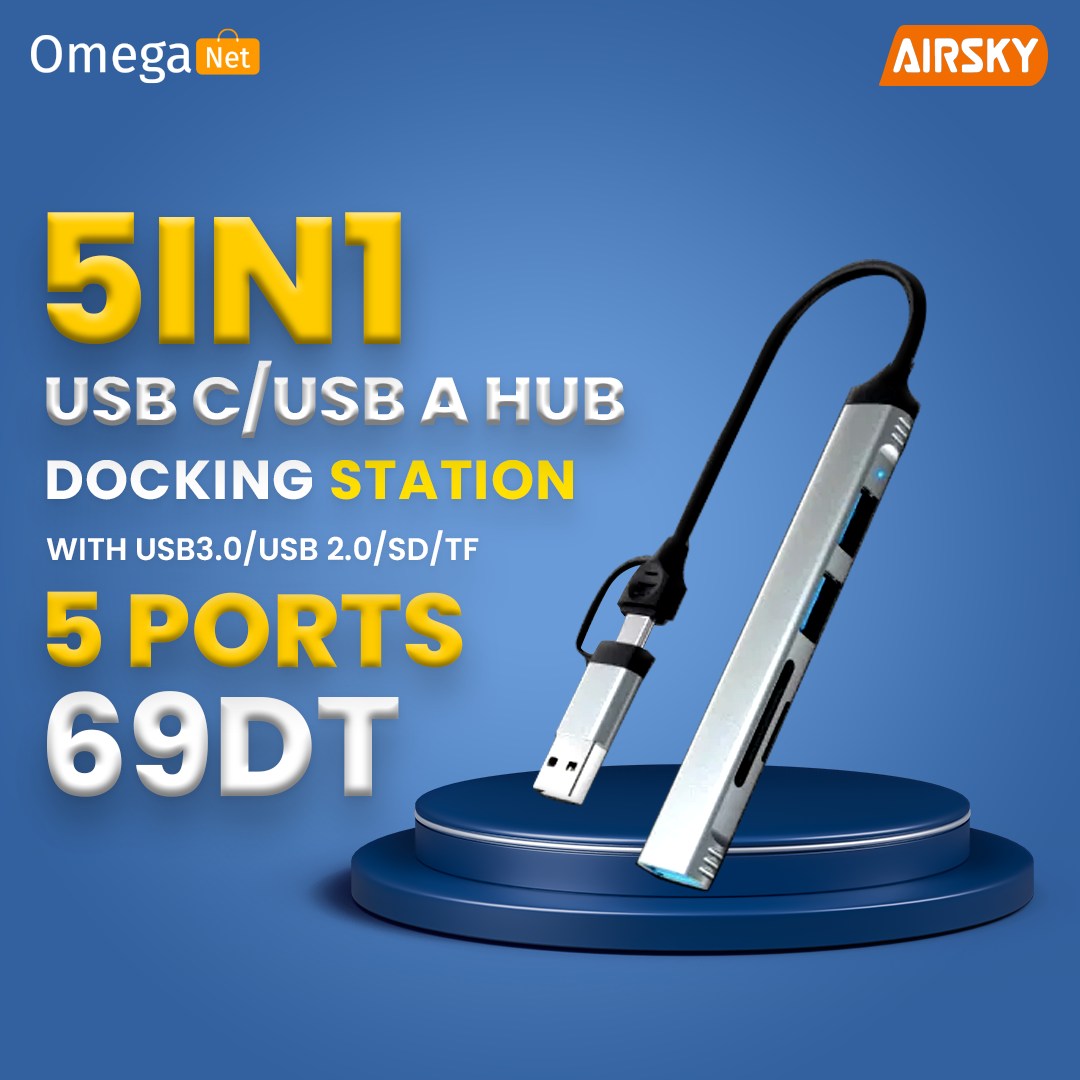 AirSky Adaptateur Type-C 5en1 - OmegaNet